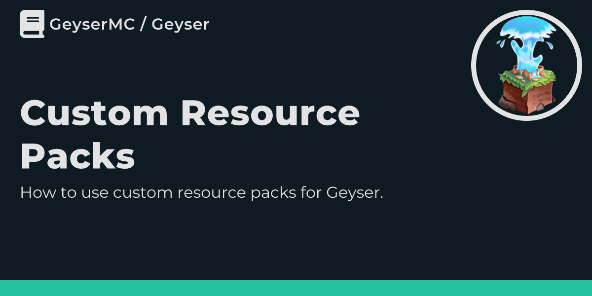 Custom Resource Packs | GeyserMC